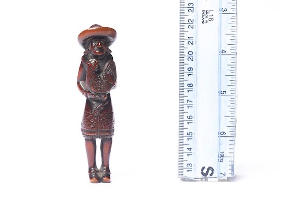 Bonhams : An early wood figure of a Dutchman 18th century
