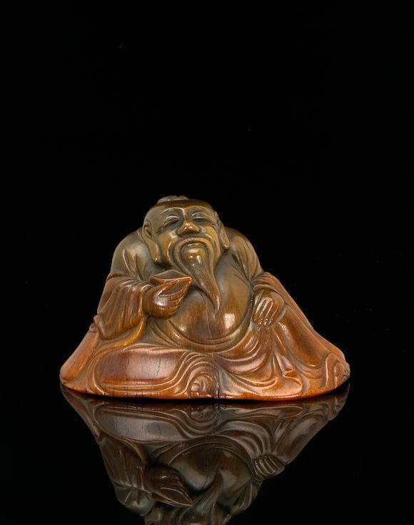 Bonhams : A carved rhinoceros horn figure of Li Bai 17th Century