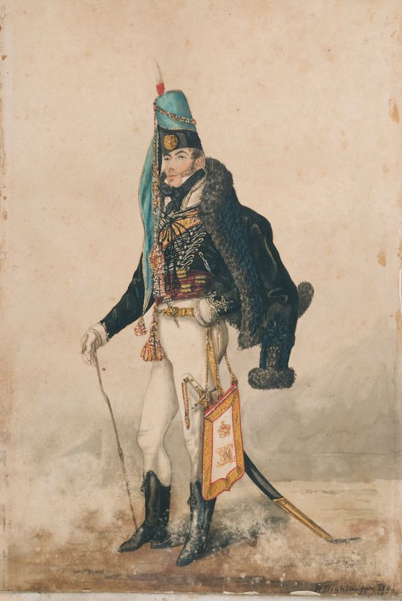 Bonhams : A Very Rare Watercolour By Robert Dighton Jr. Signed and ...