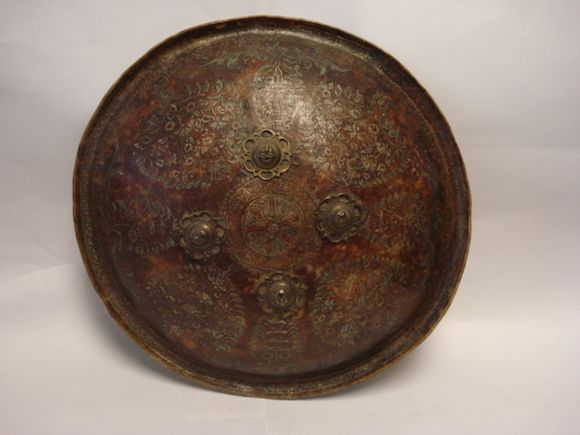 Bonhams : A group of three lacquered bone Shields India, 18th/ 19th ...