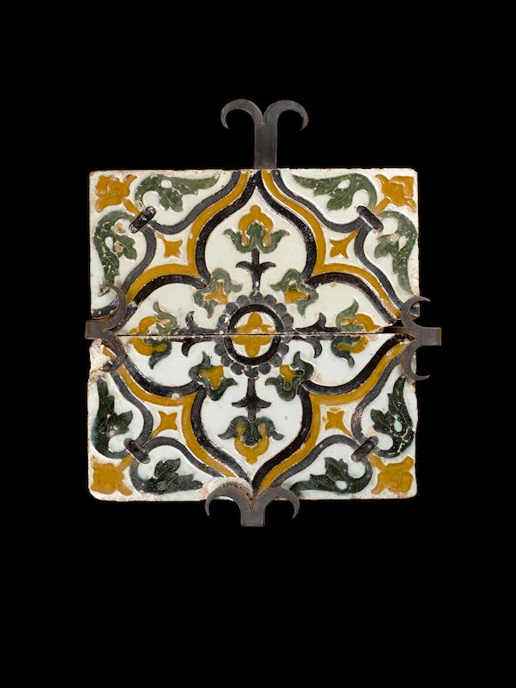 Bonhams : A Spanish (Seville) ceiling tile panel second quarter 16th ...
