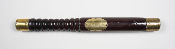 Bonhams : An unusual Georgian turned hardwood and brass mounted ...