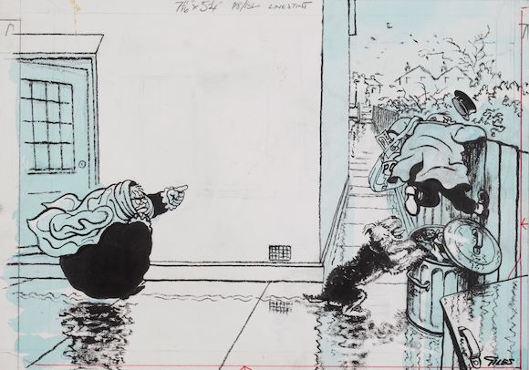 Bonhams : ORIGINAL ARTWORK GILES. Two original pen and ink cartoons ...