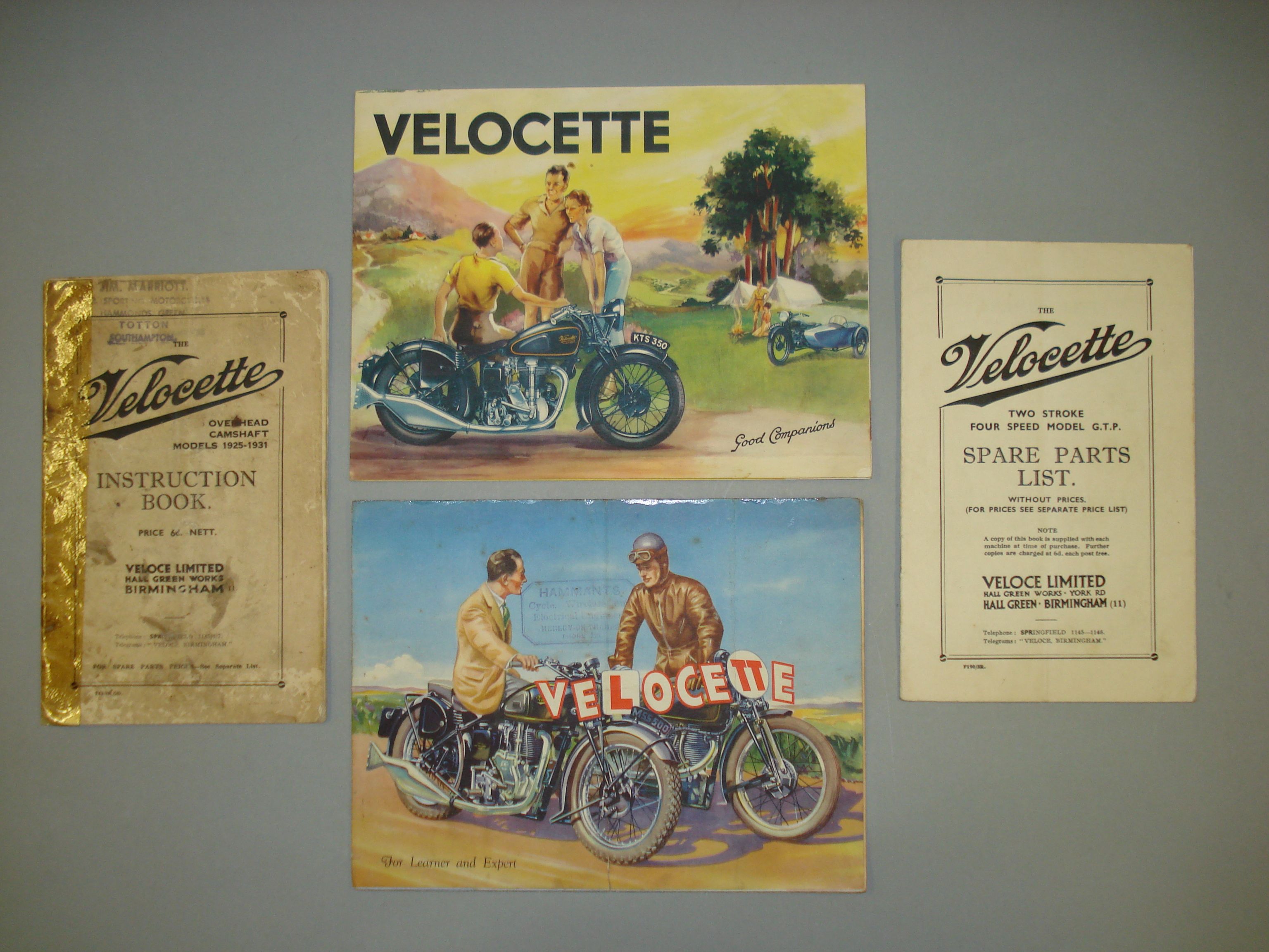 Bonhams Cars : Velocette range brochures and instruction books,