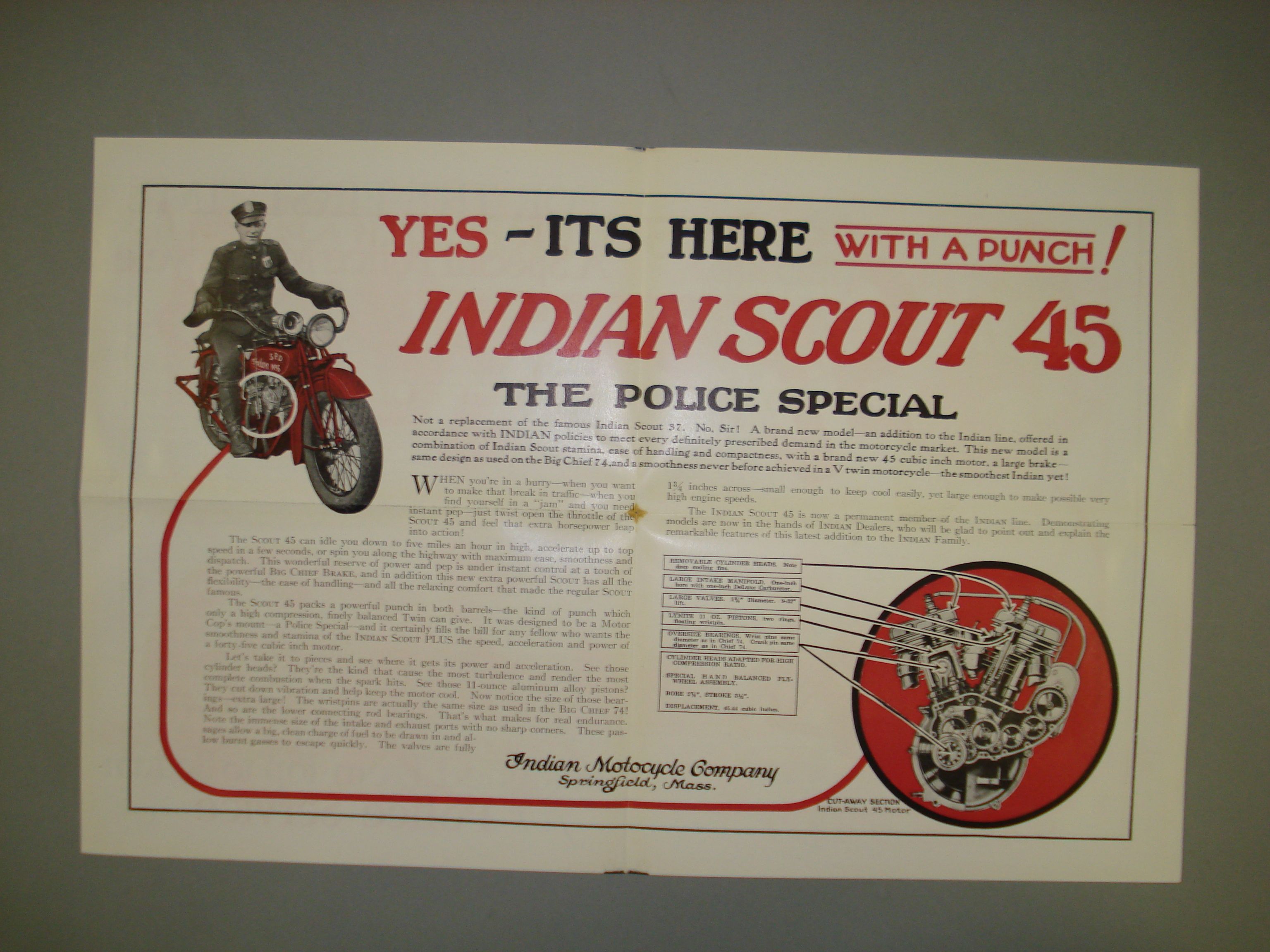 Bonhams Cars : A 1927 Indian Scout 45 sales brochure,