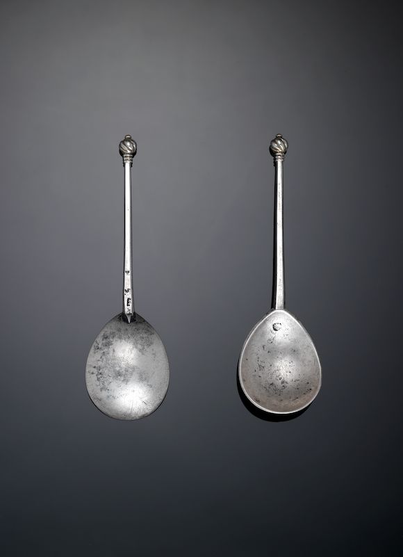 Bonhams : A rare Mary Tudor silver wrythen knop spoon, maker's mark of ...