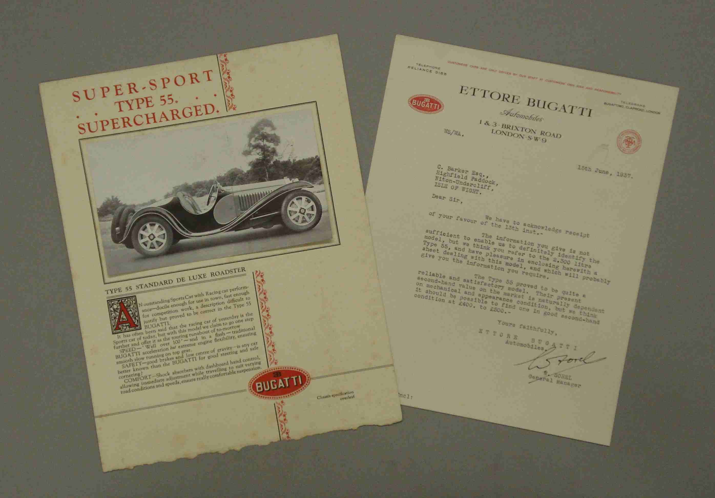 Bonhams Cars : A Bugatti Super-Sport type 55 Supercharged specification ...