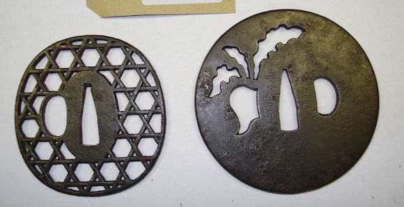 Bonhams : Two Circular Iron Sukashi Tsuba