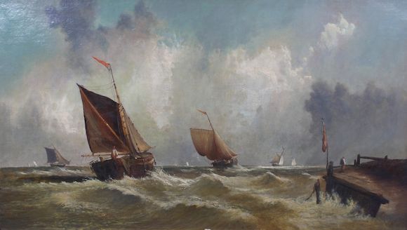 Bonhams : Circle of Edwin Hayes (Irish, 1820-1904) 'The Norfolk Coast ...