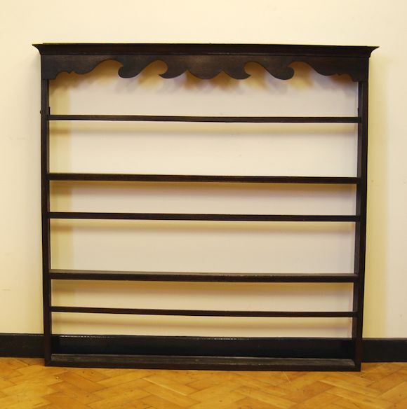 Bonhams : An oak wall-hanging Delft rack