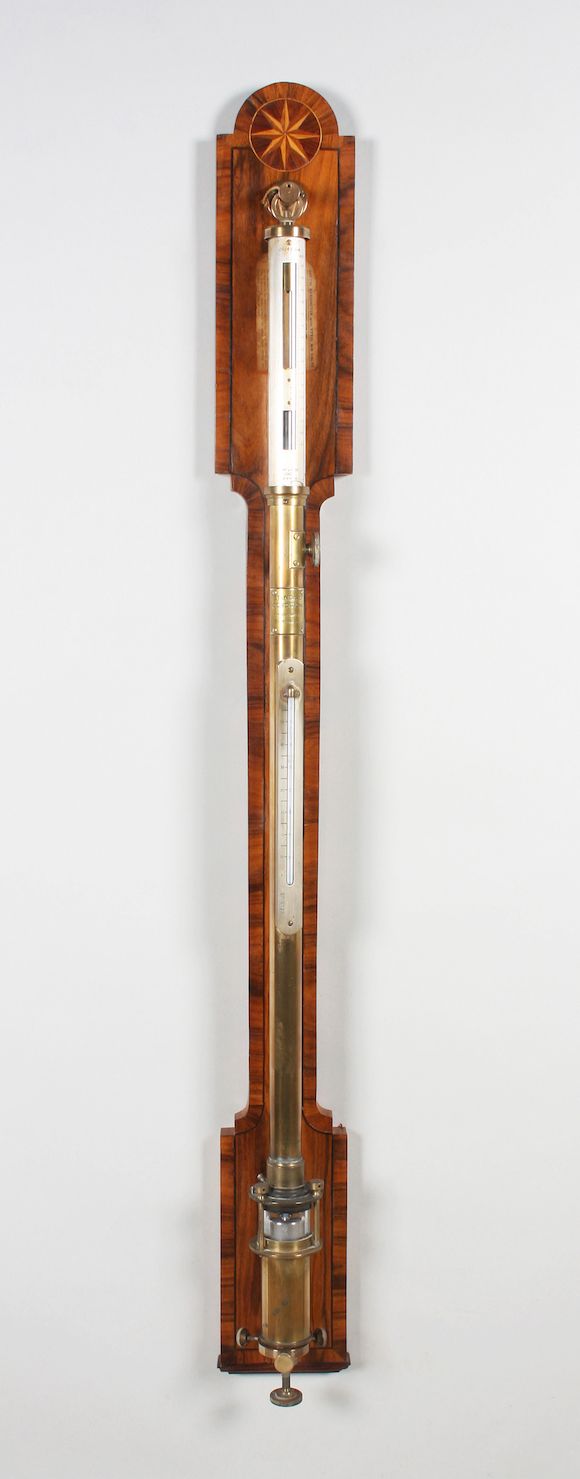 Bonhams : A brass cased tubular form Fortin type barometer