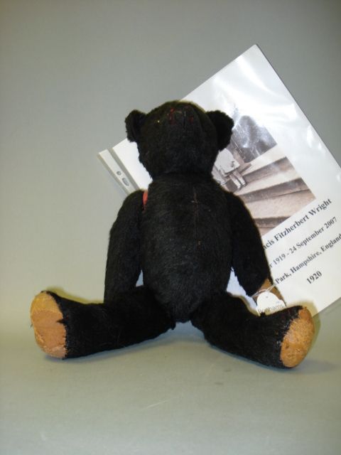 Bonhams : Black mohair Teddy bear, English 1920's With photocopy of ...