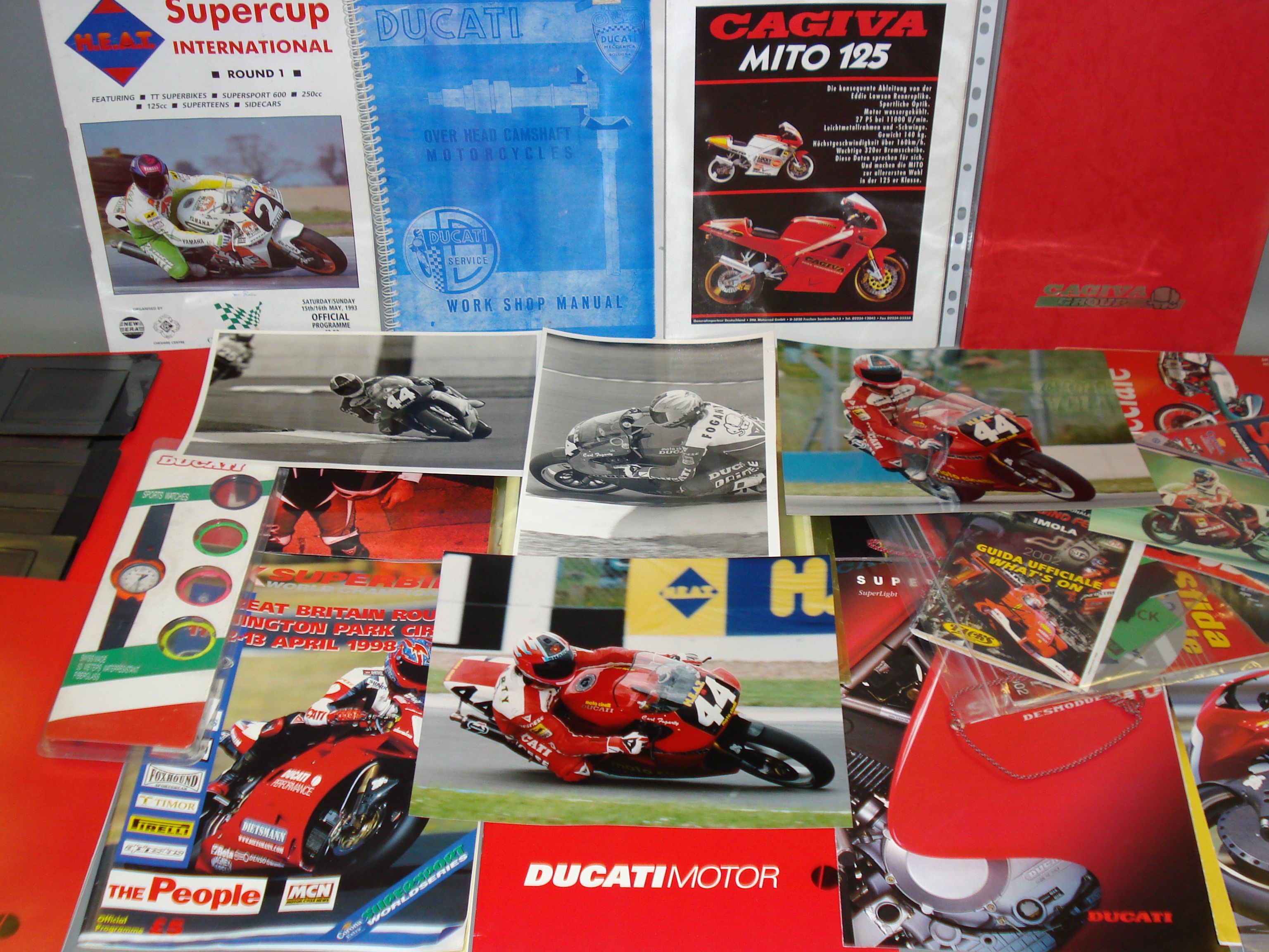 Bonhams Cars : Four photographs of Carl Fogarty on the Moto Cinelli Ducati,