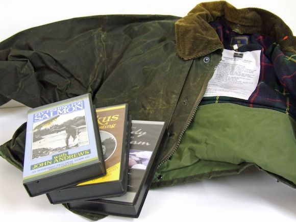 Bonhams : A Hardy waxed cotton wading/life jacket,