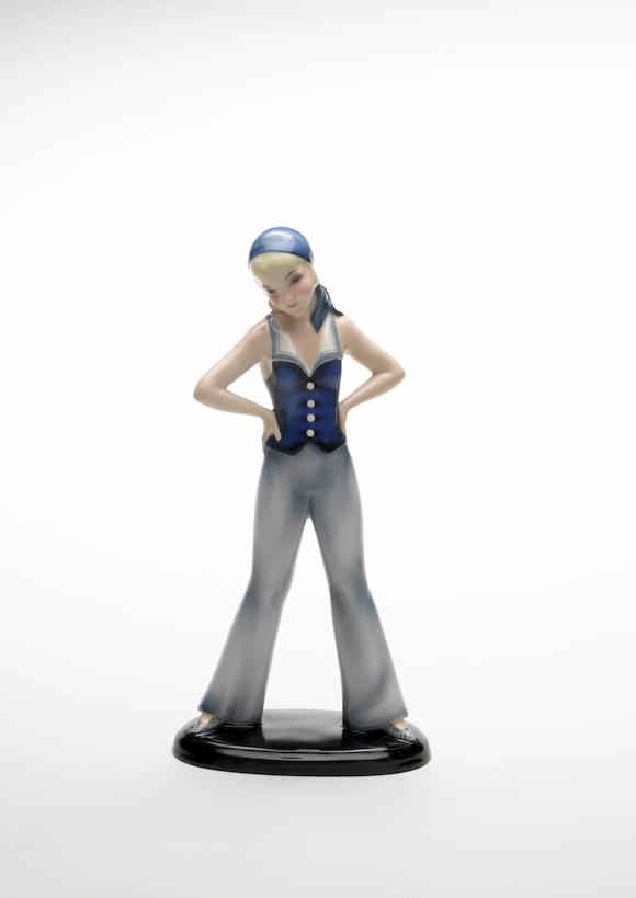 Bonhams Stefan Dakon For Goldscheider A Pottery Figure Of A Girl