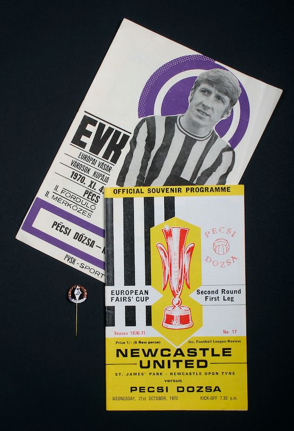Bonhams : Newcastle v Pecsi Dozsa home and away programmes