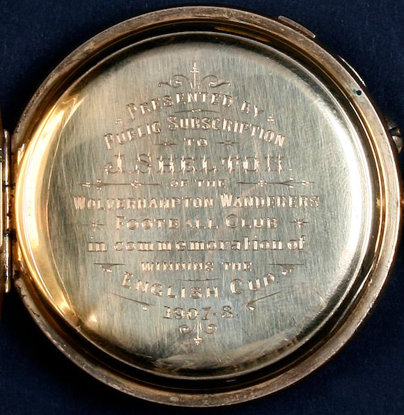 Bonhams : Commemorative F.A. Cup winning gold pocket watch presented to ...