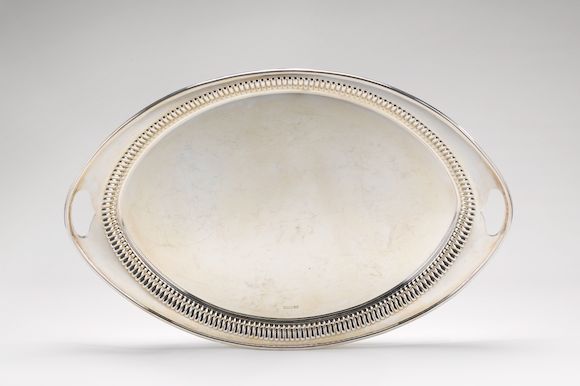 Bonhams : A silver tray, by Henry Atkins, Sheffield 1910,