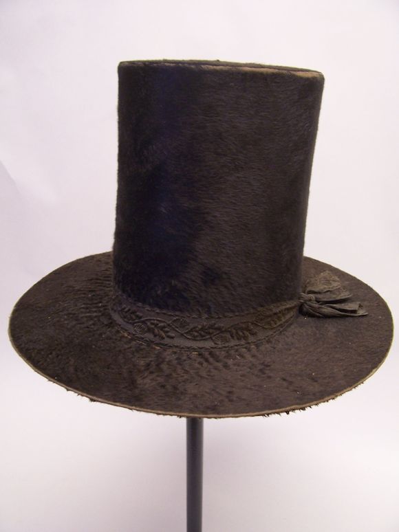 Bonhams : A black stove pipe hat