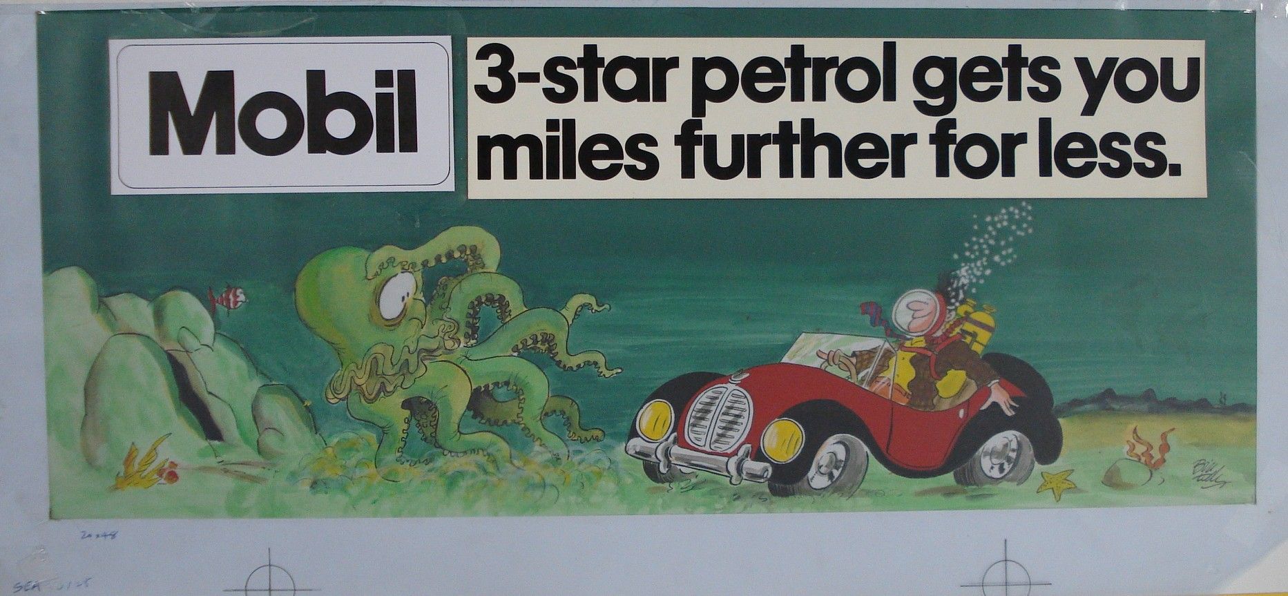 Bonhams Cars : Bill Tidy (1933 - ), 'Sea' original Mobil artwork with ...