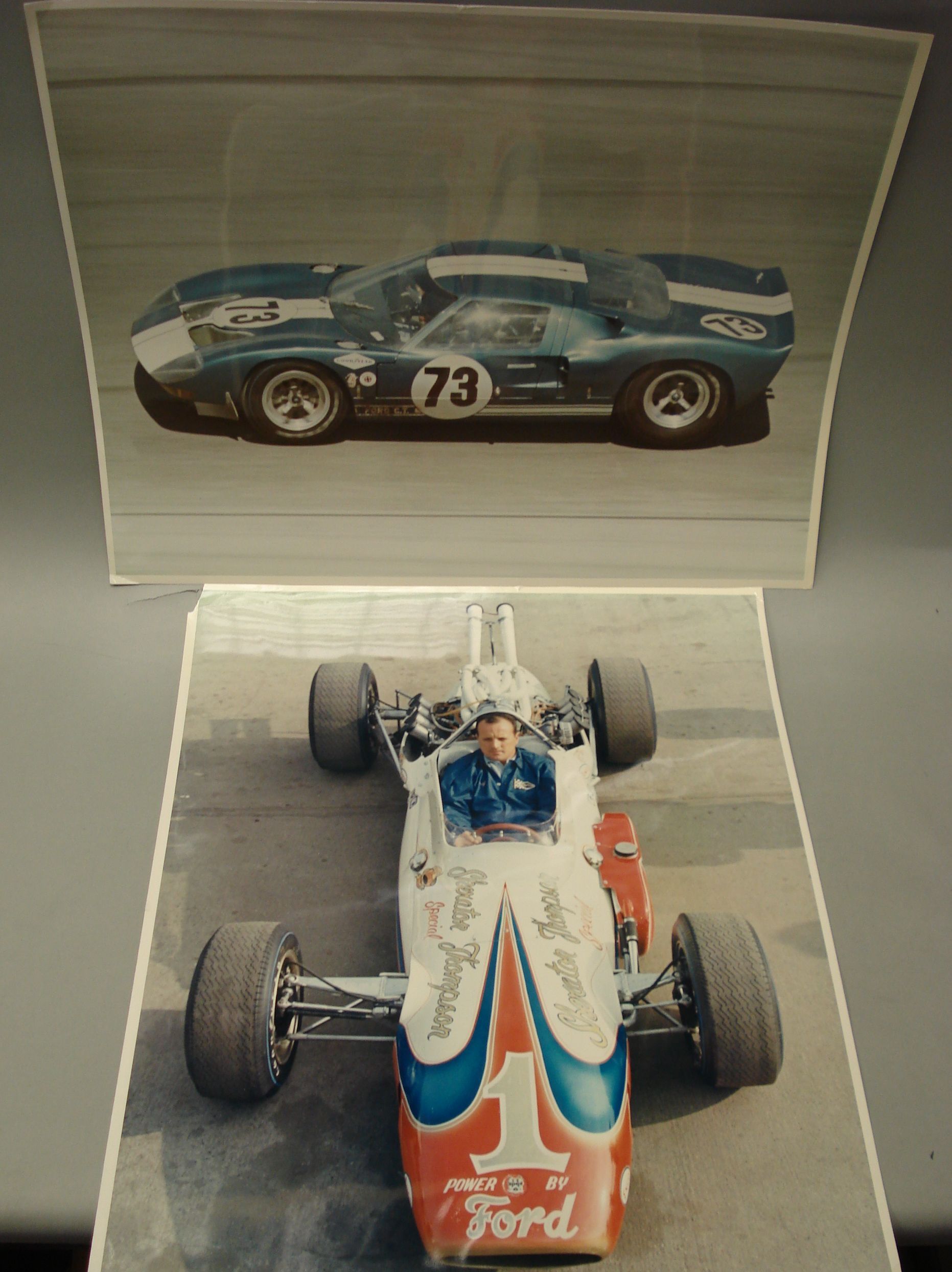 Bonhams Cars : Three photographs of Ford powered racing cars,