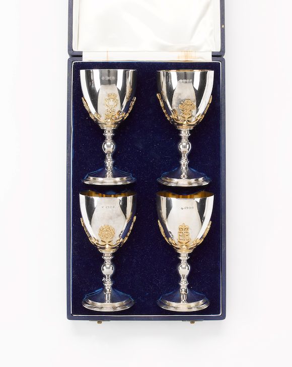 Bonhams : Seven silver and silver-gilt commemorative goblets, by Asprey & Co. Ltd, London 1972 ...