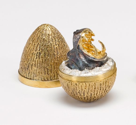 Bonhams : STUART DEVLIN A cased silver and silver-gilt novelty surprise ...