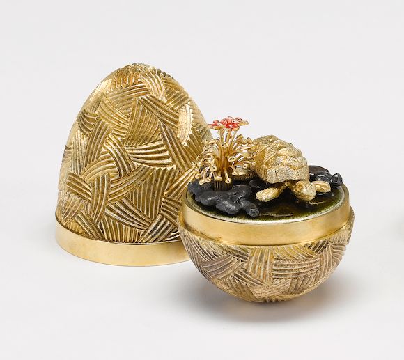 Bonhams : STUART DEVLIN : A cased silver, silver-gilt and enamelled ...