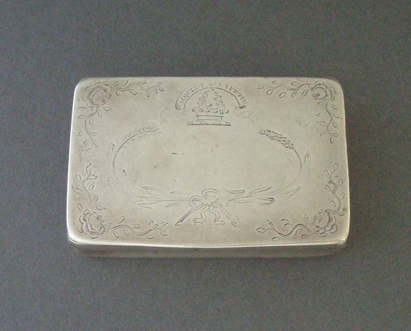 Bonhams : A 19th century Scottish silver snuff box, maker's mark I E ...