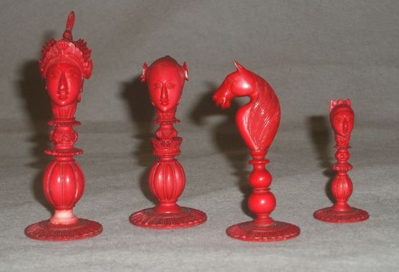 Bonhams : A Chinese Export ivory bust part chess set, Macao, circa 1820,