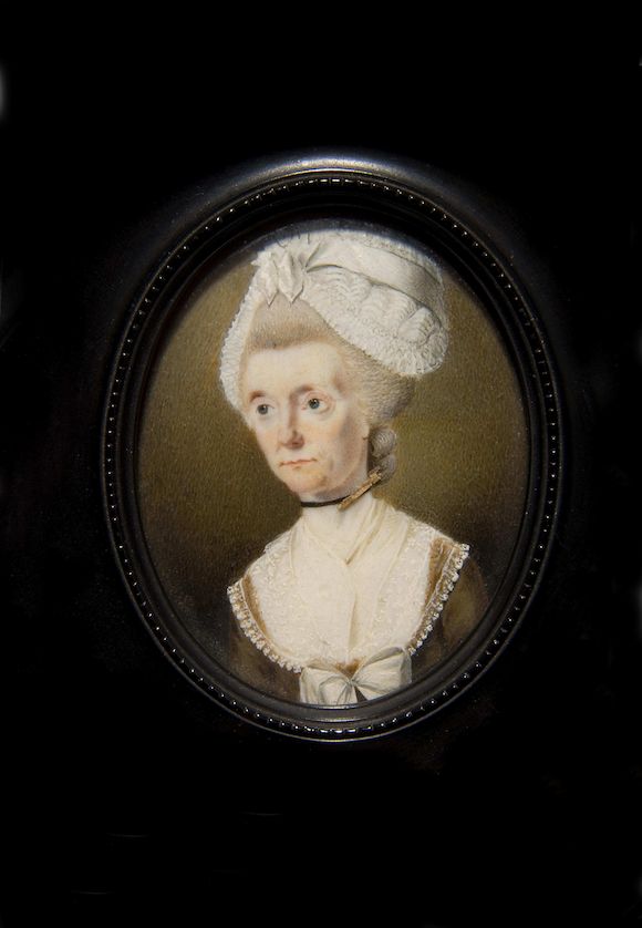 Bonhams : English School, circa 1775 A Lady, wearing brown dress with ...