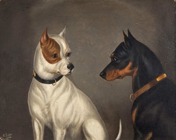 Bonhams : Edwin Loder of Bath (British, 1827-1885) Two terriers