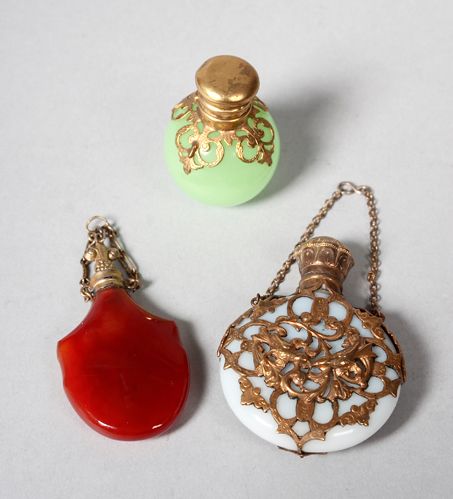 Bonhams : A 19th century milk glass scent flask