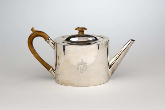 Bonhams : A George III oval teapot William Abdy 1795