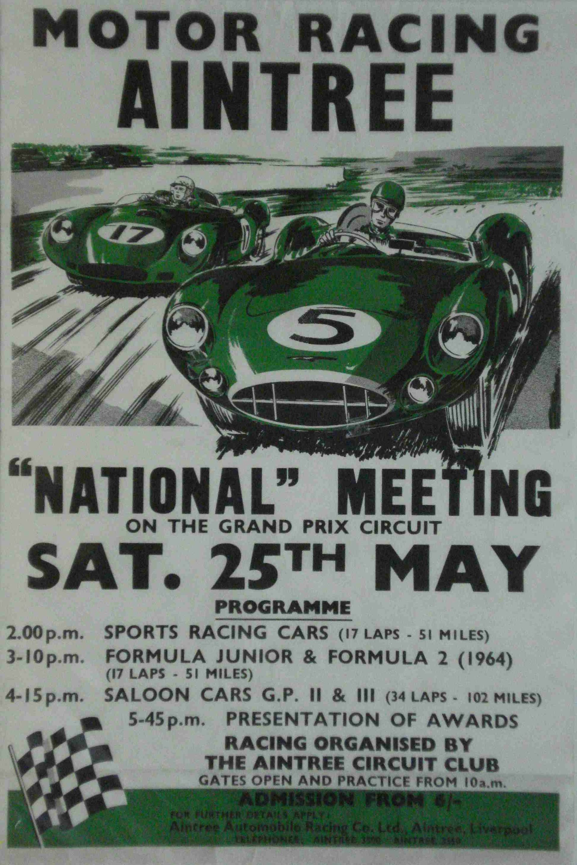 Bonhams Cars : A 1963 'Aintree National Meeting' race poster,