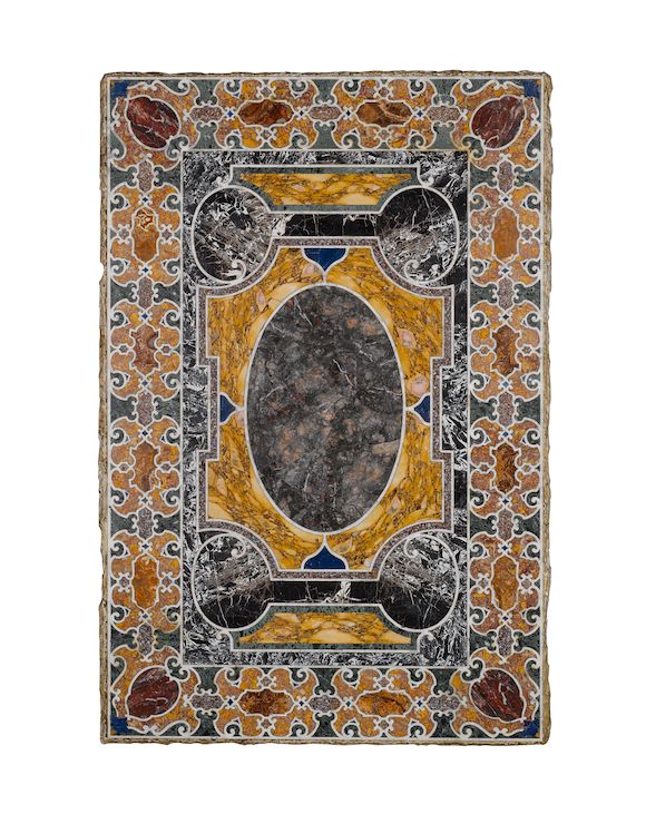 Bonhams : An early 17th century Roman polychrome pietre-dure table top
