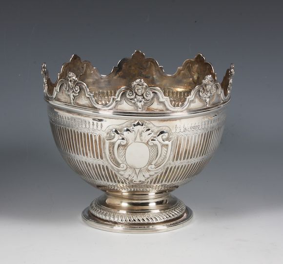 Bonhams : A Victorian silver Monteith style rose bowl By Charles Stuart ...