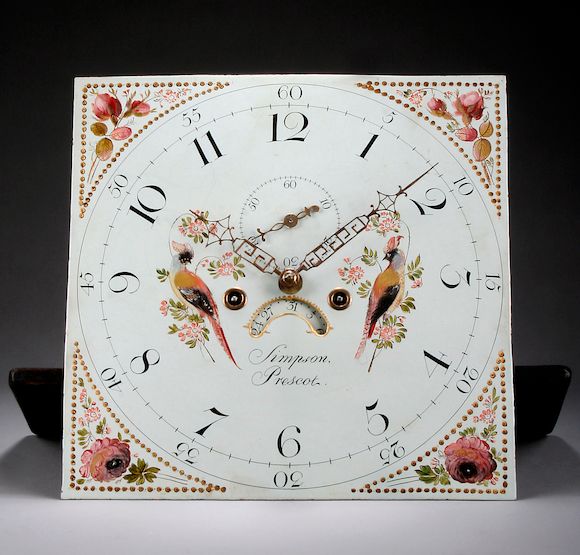 Bonhams : An early 19th century 8-day painted longcase clock dial and ...