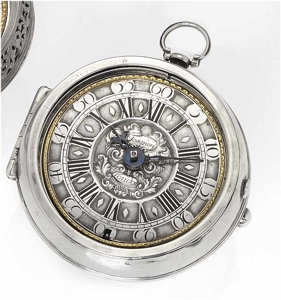Bonhams : An 18th century silver pair cased pocket watch possibly Dutch ...