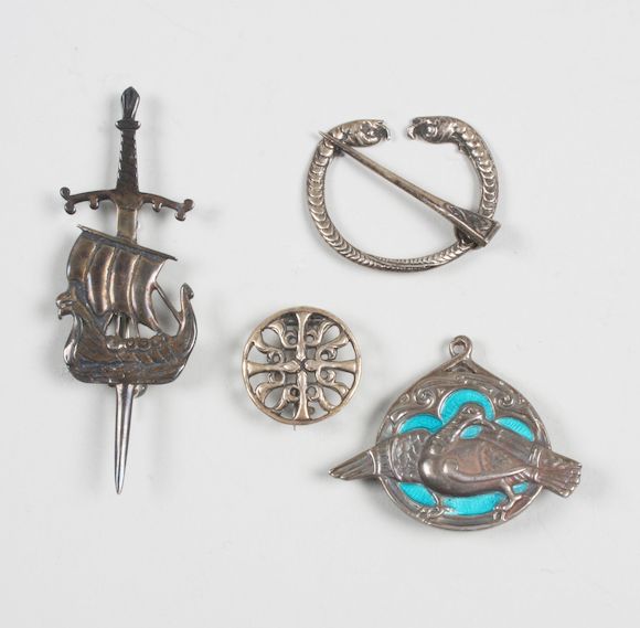 Bonhams : An Iona silver and enamel brooch to a design by Alexander ...