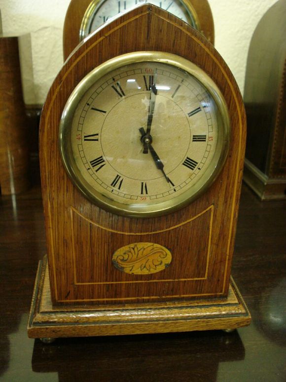 Bonhams : A rosewood lancet case mantel clock