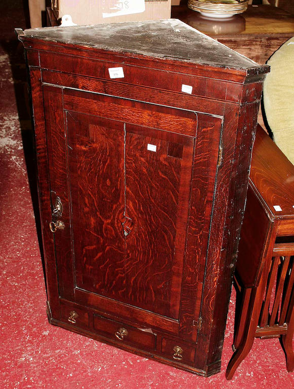 Bonhams An Early 19th Century Inlaid Oak Corner Cupboard