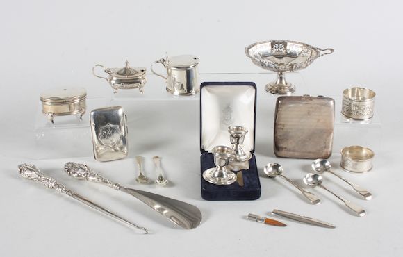 Bonhams : A collection of silver items 20th century (qty)