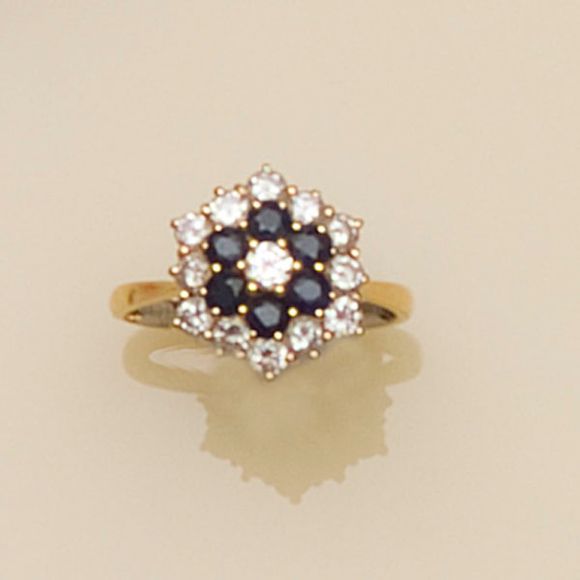 Bonhams : A sapphire and diamond cluster ring, by Graff