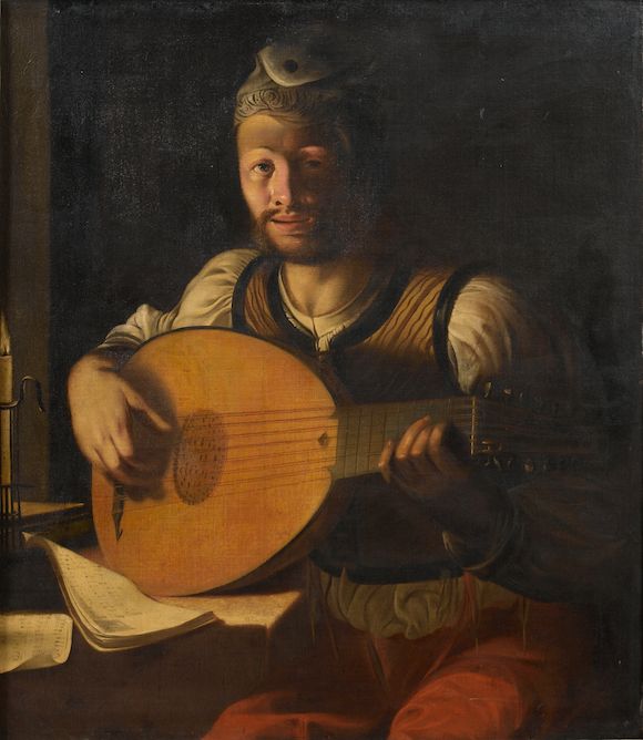 Bonhams : Angelo Caroselli (Rome 1585-1652) A young man playing a lute ...