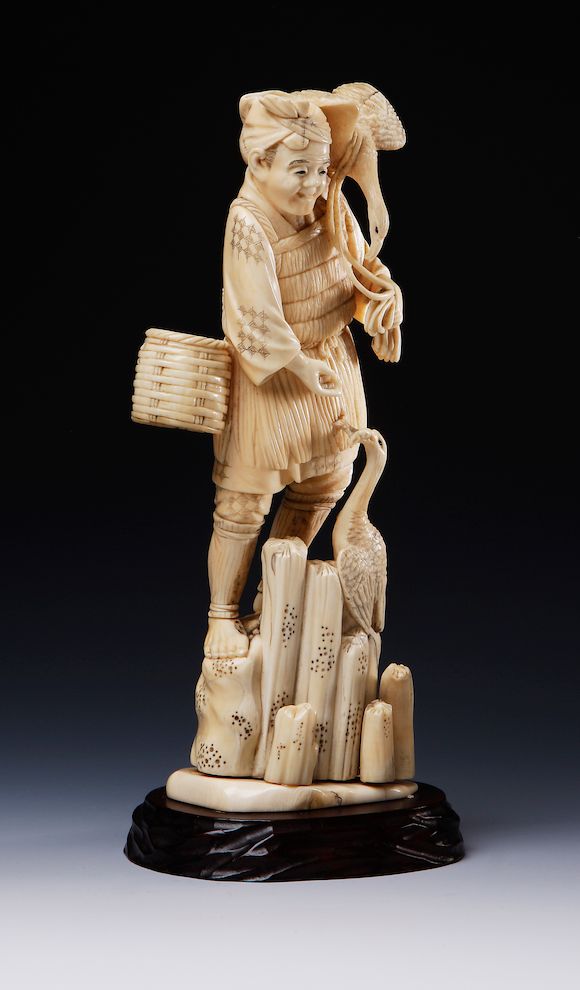 Bonhams : A carved ivory group Meiji