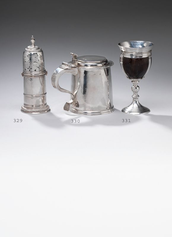 Bonhams : A 17th century silver mounted coconut cup, unmarked,