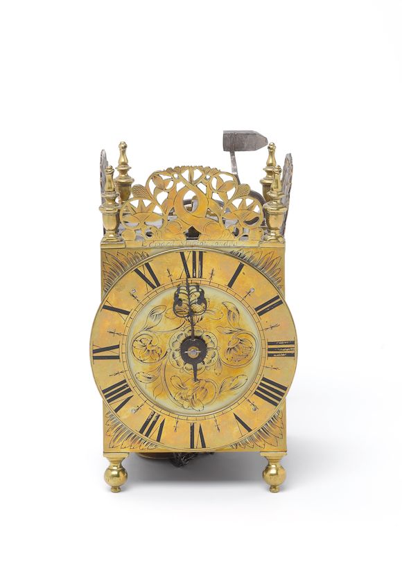 Bonhams : A late 17th century and later lantern clock The front fret ...
