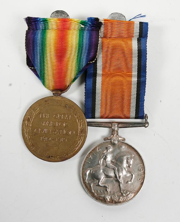 Bonhams : A WWI pair War Medal and Victory Medal