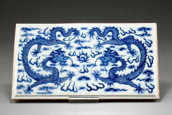 Bonhams : A Chinese porcelain tile 19th Century
